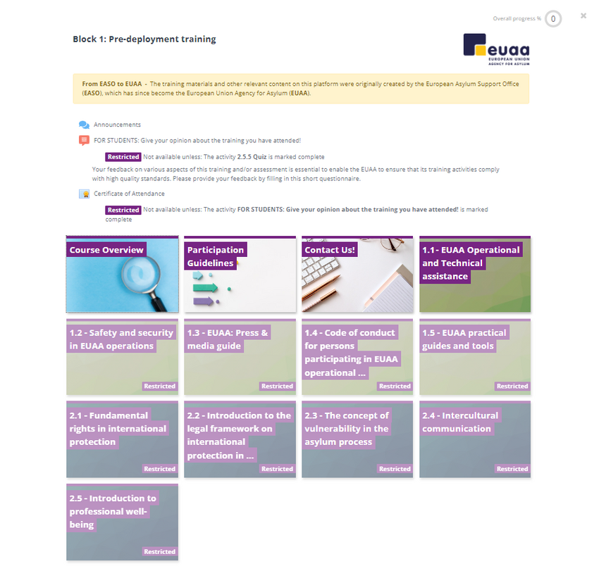 Training for experts participating in the Asylum Support Teams (ASTs ...